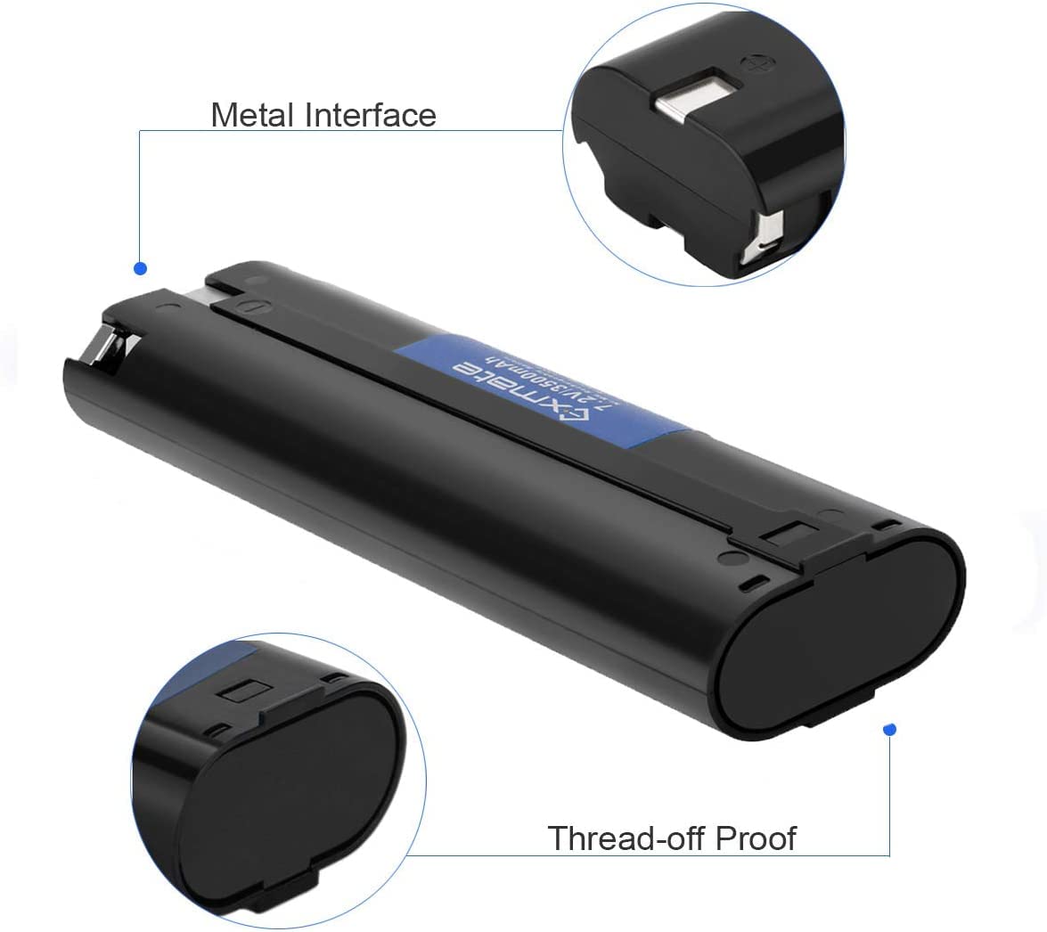 Exmate 2 Pack 7.2V 3.5Ah Ni-MH Battery with 1.2-18V Charger Compatible with Makita 7000 7002 7033 191679-9 632002-4 632003-2 192532-2 192695-4 6010D 6172D DA3000D 6018D 6019D 9500D DA301D 6073D ML702