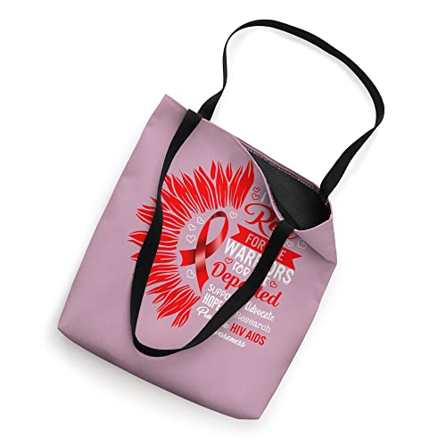 Know Your Status Red Ribbon Hiv & Aids Awareness Virus Day Tote Bag