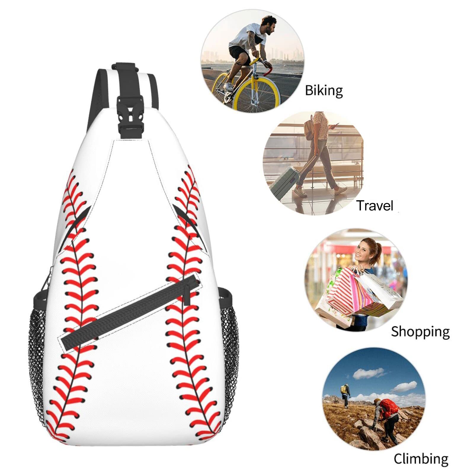 Baseball Sling Bag Chest Bag Sport Baseball Crossbody Bags For Mens Womens
