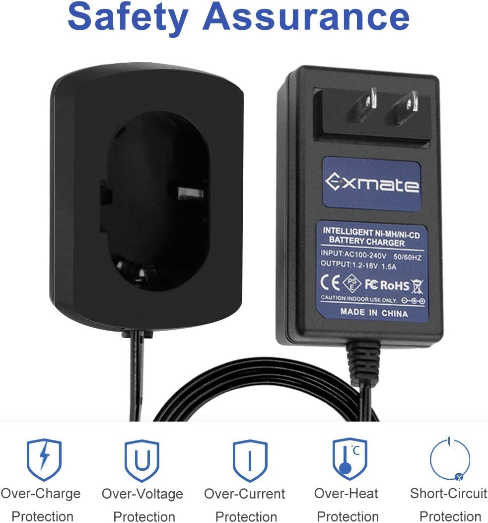Exmate 2 Pack 7.2V 3.5Ah Ni-MH Battery with 1.2-18V Charger Compatible with Makita 7000 7002 7033 191679-9 632002-4 632003-2 192532-2 192695-4 6010D 6172D DA3000D 6018D 6019D 9500D DA301D 6073D ML702