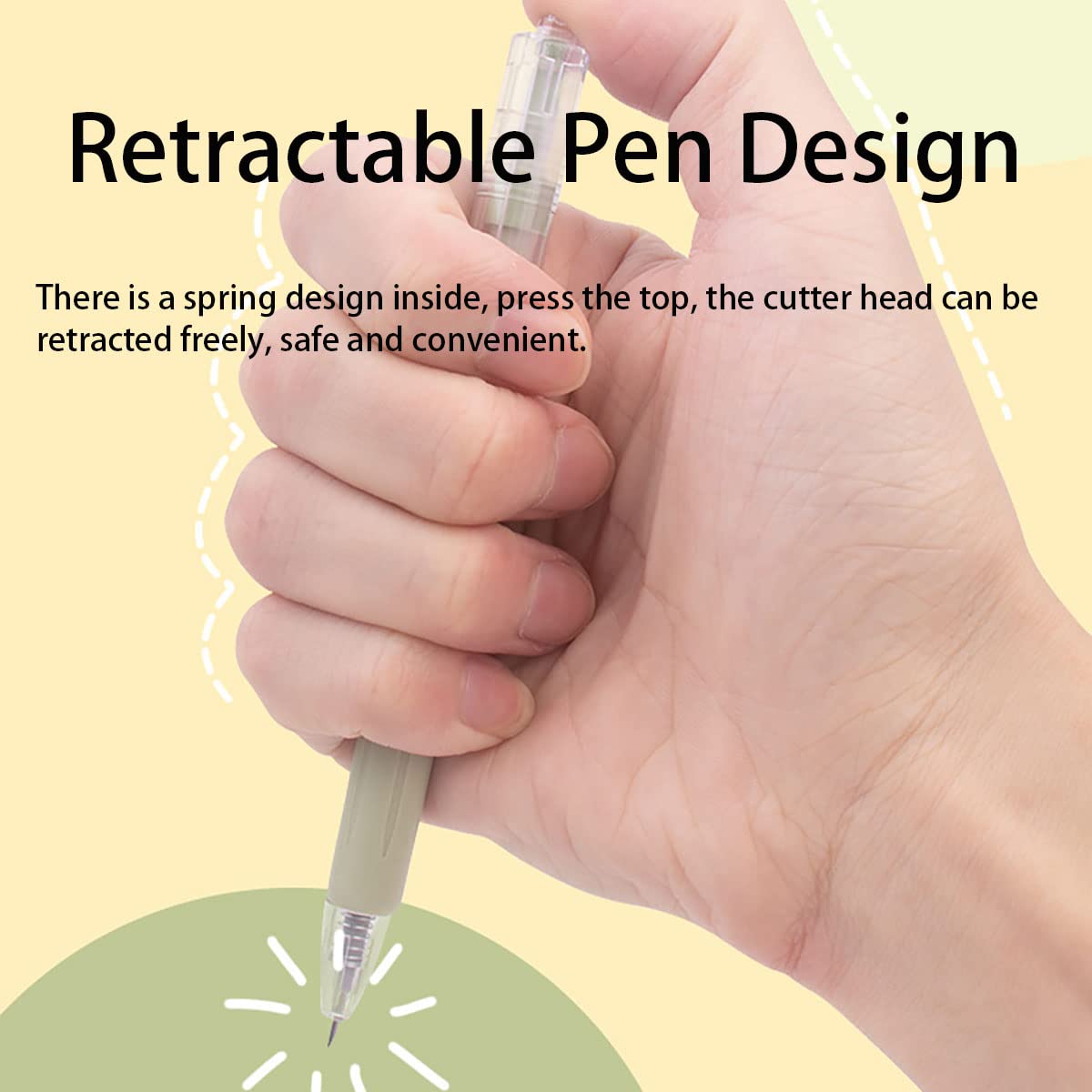 Fortunemee Craft Exacto Knife Craft Cutting Tool Paper Cutter Knife Pen Retractable Hobby Knife Blade Art Utility Precision Paper Cutting Carving Tool w/ Pocket Clip for DIY Drawing Scrapbooking Tools