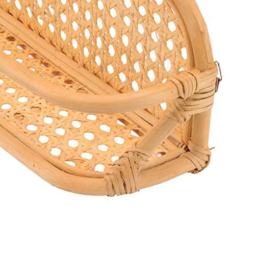 Aqur2020 Rattan Wall Shelf, Wall Mounted Floating Shelf Towel Rack Holder for Bedroom, Living Room, Bathroom, Kitchen, Office Decor