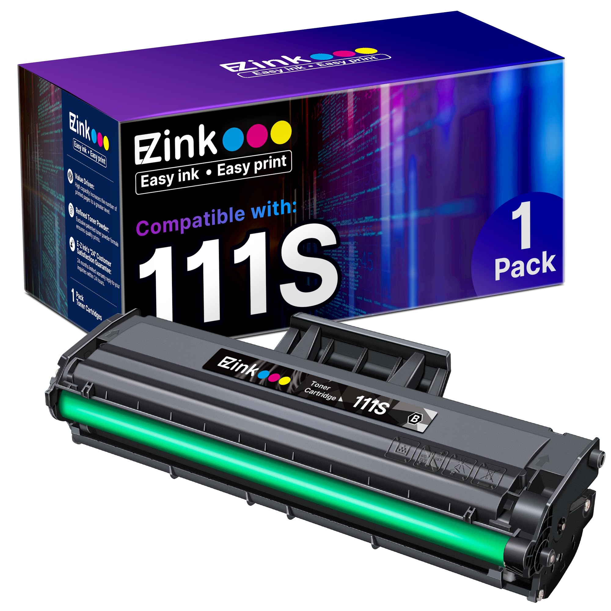 E-Z Ink (TM) Compatible Toner Cartridge Replacement for Samsung 111S 111L MLT-D111S MLT-D111L to use with Xpress SL-M2020W SL-M2024W Xpress SL-M2070W Xpress SL-M2070FW Printer (Black, 1 Pack)