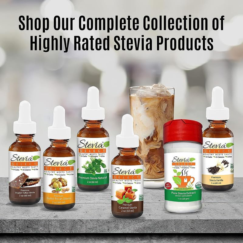 Stevia Select Vanilla Pure Stevia Extract - Liquid Zero Calorie Sweetener - All Natural Liquid Stevia Extract Sweetener Liquid - Keto Sugar Stevia Liquid - Keto Sweetener 2 Oz (2 Pack)
