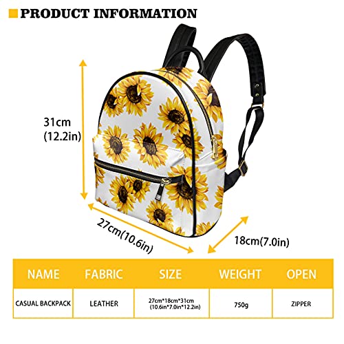 GLENLCWE Green Mushroom Print Women Small Backpack Purse Leather Mini Daypack Crossbody Shoulder Bag Lightweight