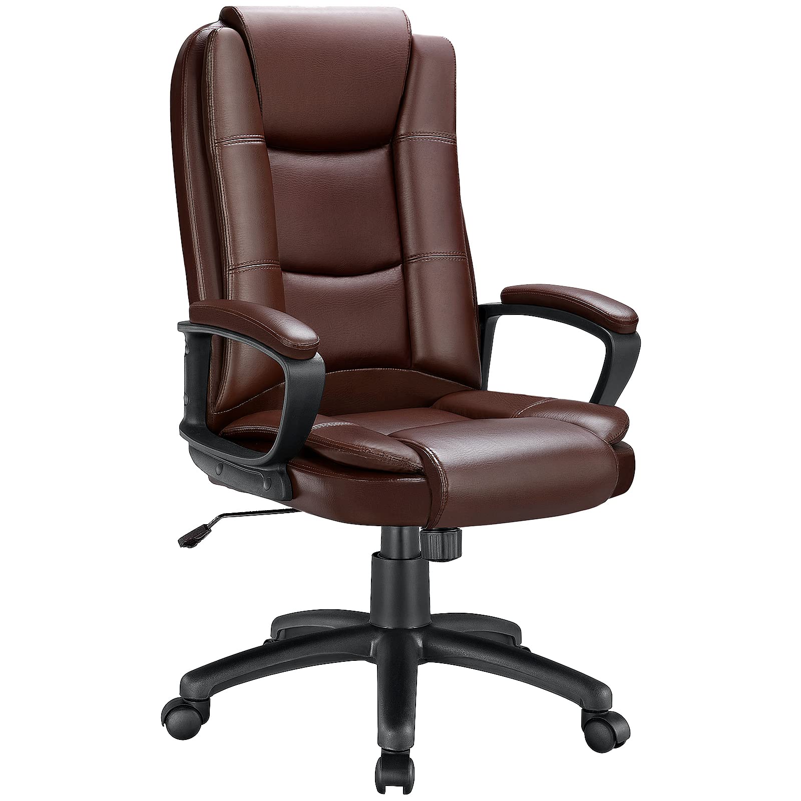 OFIKA Office Chair Computer Desk Chair Gaming - Ergonomic High Back Cushion Lumbar Support with Wheels Comfortable Black Leather Racing Seat Adjustable Swivel Rolling Home Executive (Brown)
