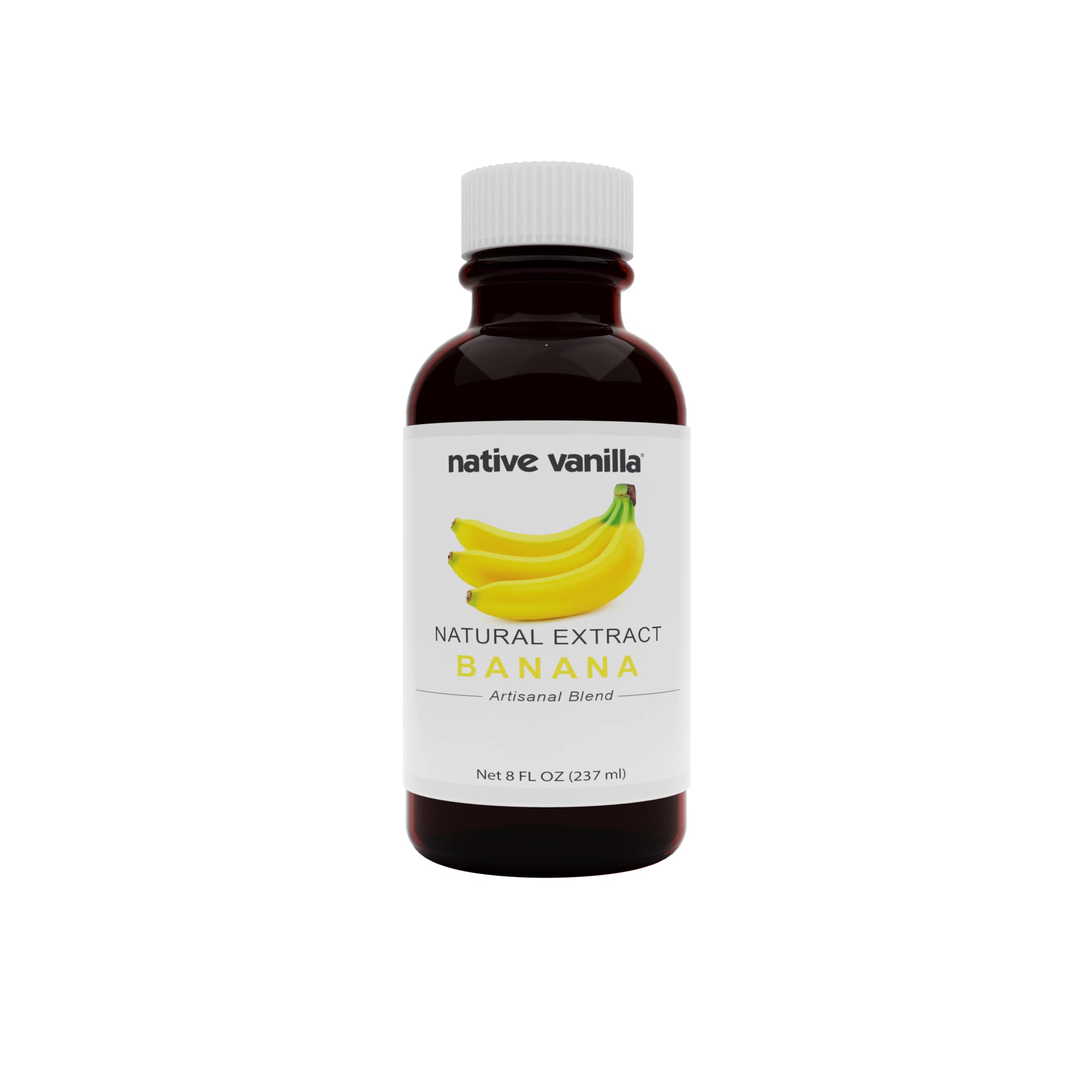 Native Vanilla - Pure Banana Flavor - 8 Fl Oz - Pure Flavors and Extracts - Perfect for Cooking, Baking, and Dessert Crafting