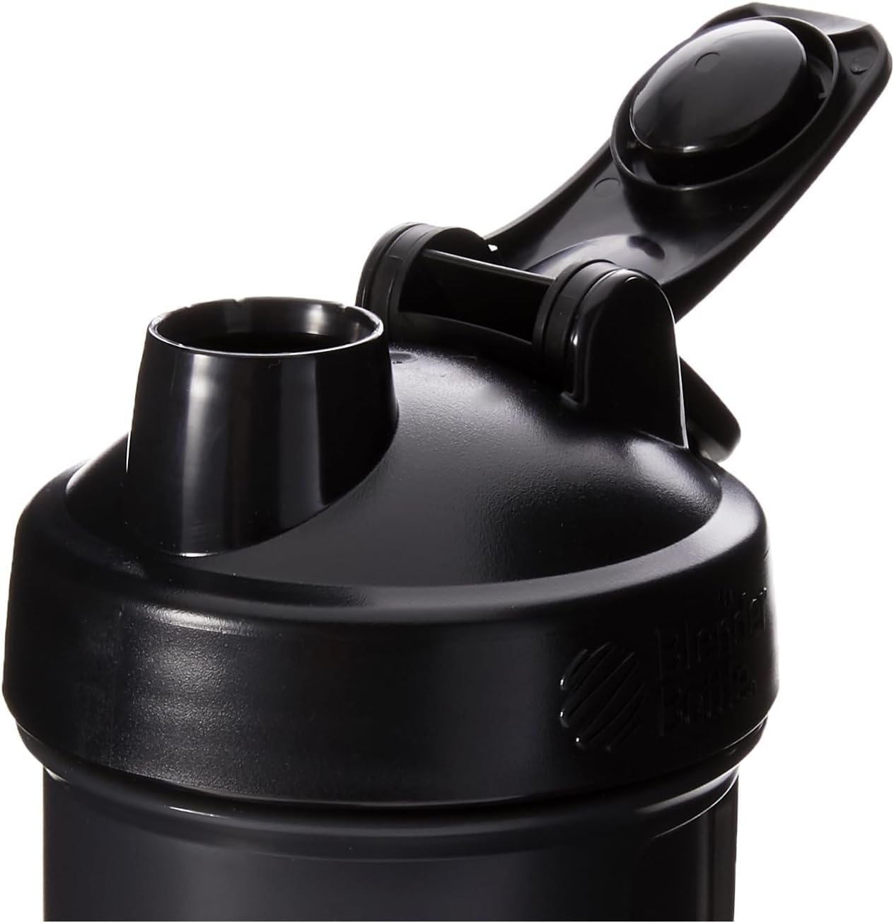 BlenderBottle Shaker Bottle with Pill Organizer and Storage for Protein Powder, ProStak System, 22-Ounce, Black