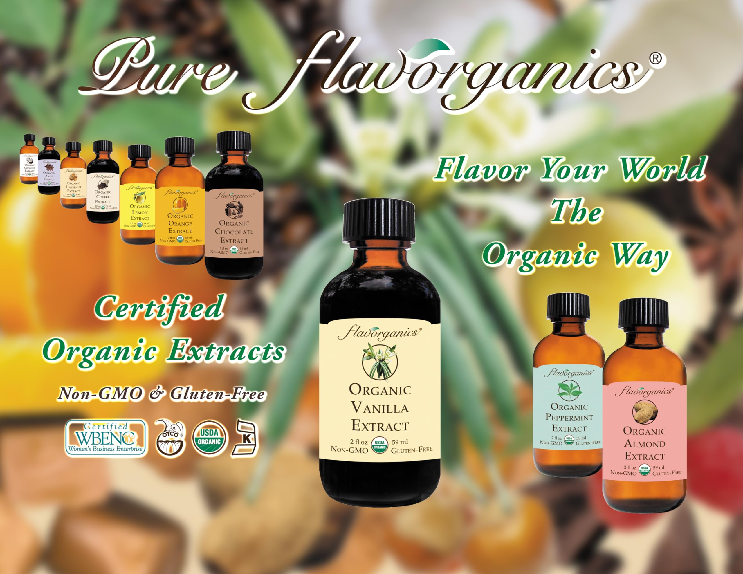 Flavorganics Organic Vanilla Extract, 2 Ounce Bottle