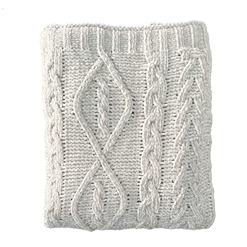 Knitted Luxury Chenille Throw Super Soft Throw Blanket for Sofa Bed All Season Decorative Couch Blanket 50x60 Cream