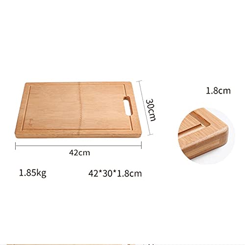 MMOOCO Chopping Board, Cutting Board-Bamboo Chopping Board for Kitchen-with Juice Groove and Handle ,for Chopping Meat, Butcher Block, Veggies & Cheese,Two Sizes (Size : Medium)