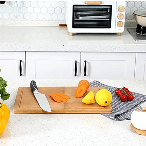 MMOOCO Chopping Board, Cutting Board-Bamboo Chopping Board for Kitchen-with Juice Groove and Handle ,for Chopping Meat, Butcher Block, Veggies & Cheese,Two Sizes (Size : Medium)