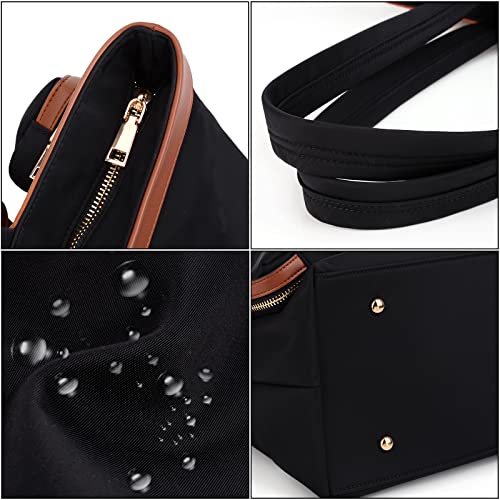 UTO Tote Bag for Women Large Capacity Water Resistant Nylon Handbag and Purse with Multi Zipper Pockets