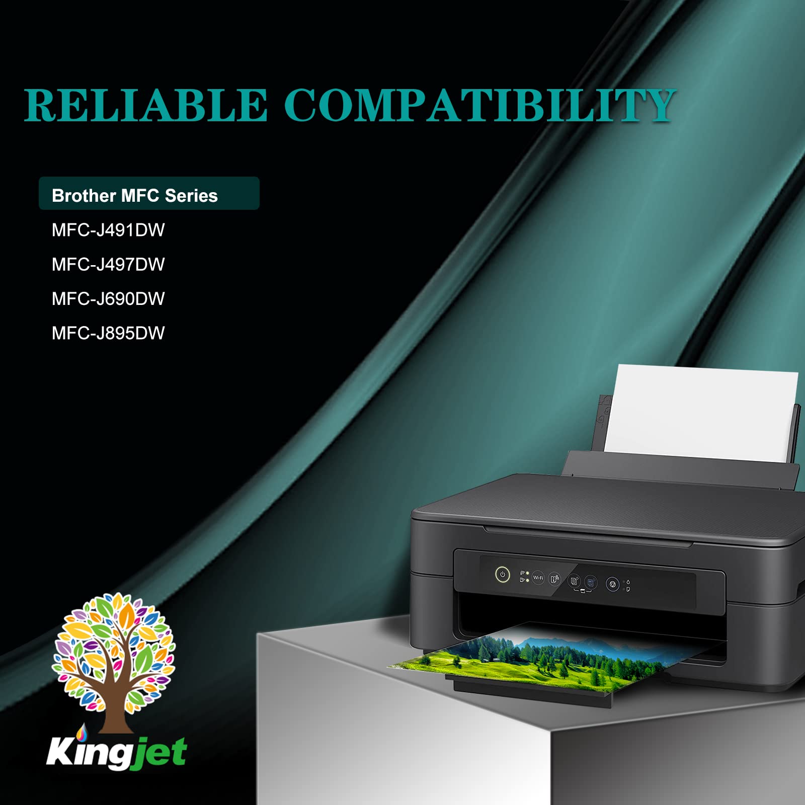 Kingjet LC3013 Compatible Ink Cartridge Replacement for Brother LC3013 Ink Cartridges Use with MFC-J491DW MFC-J497DW MFC-J690DW MFC-J895DW Printers (5 Black) - LC3013BK LC3011BK