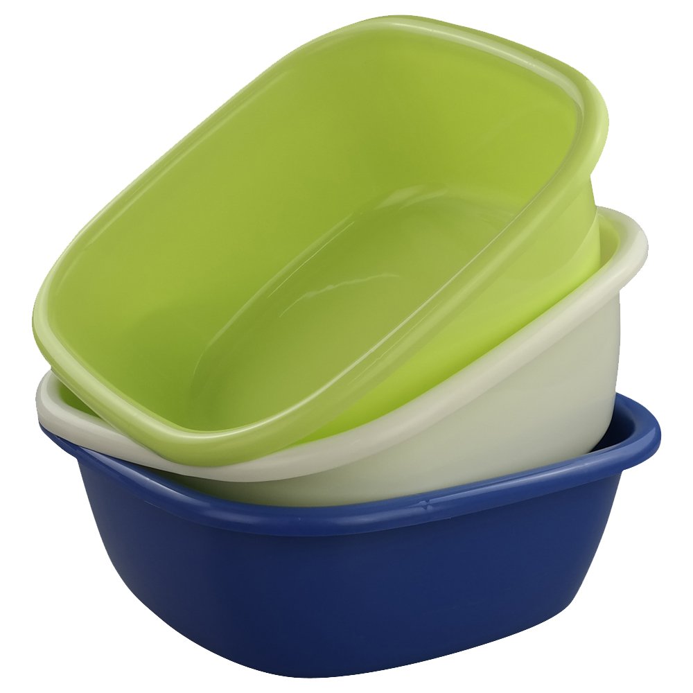 Doryh Square Small Wash Basins, 8-Quart, Set of 3