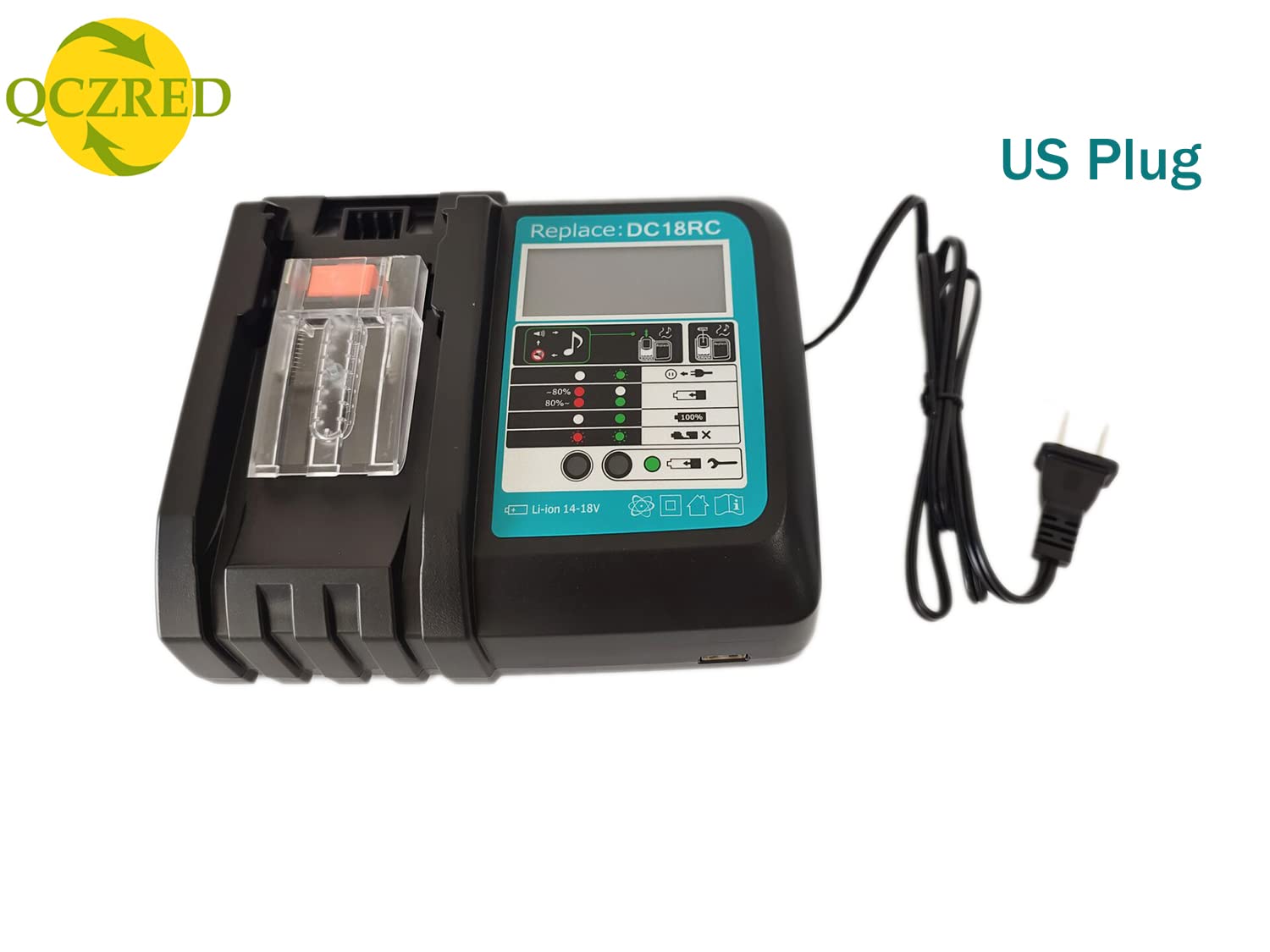 QCZRED 18V 5.0 Ah BL1850B Battery with DC18RC Charger Compatible with Makita 18 Volt LXT Battery BL1830 BL1850 BL1840 BL1850B BL1845 BL1815 BL1820 BL1860B