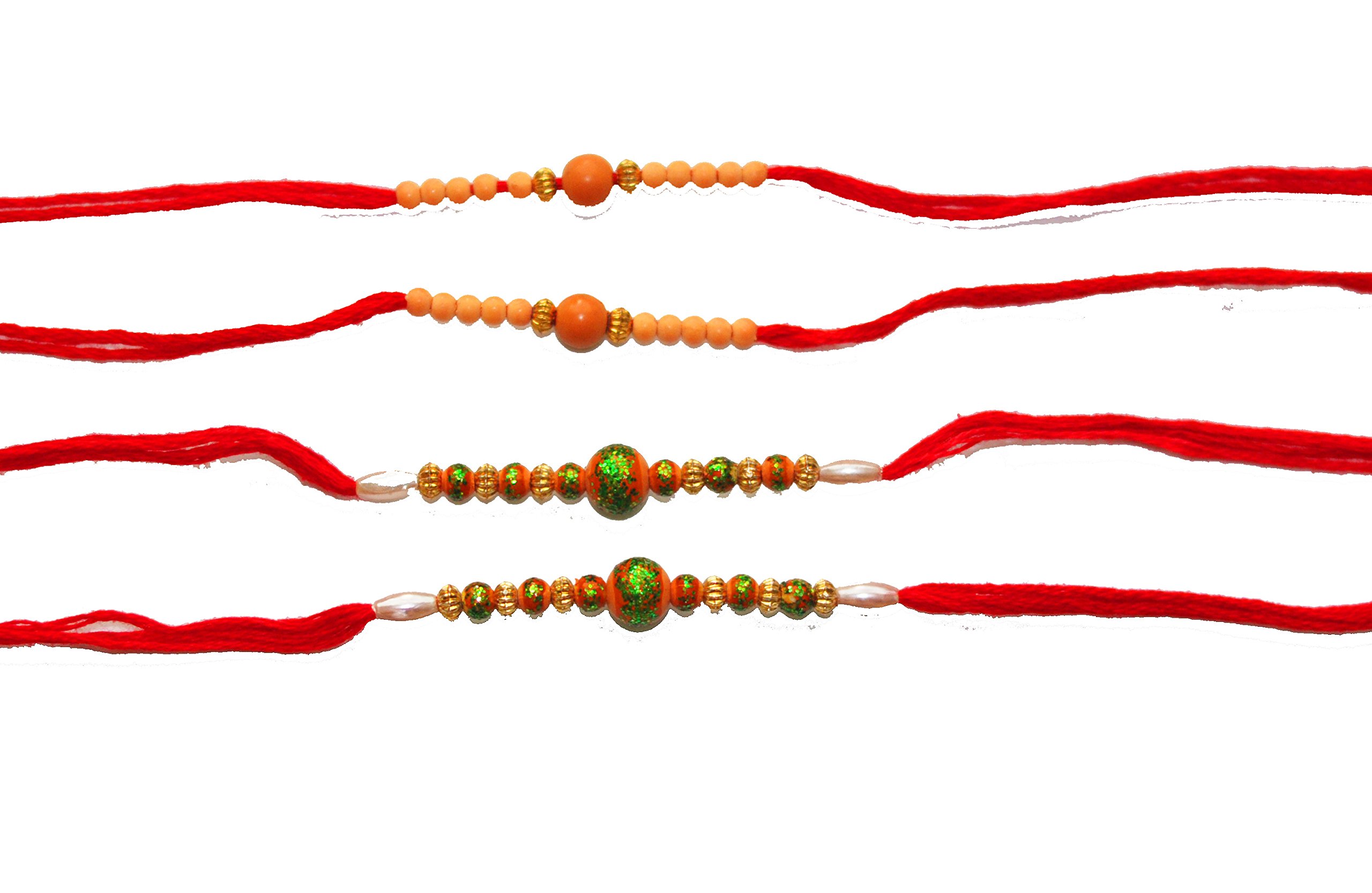 Set of 4 Rakhi Bracelets to USA - Raksha Bandhan Rakhi