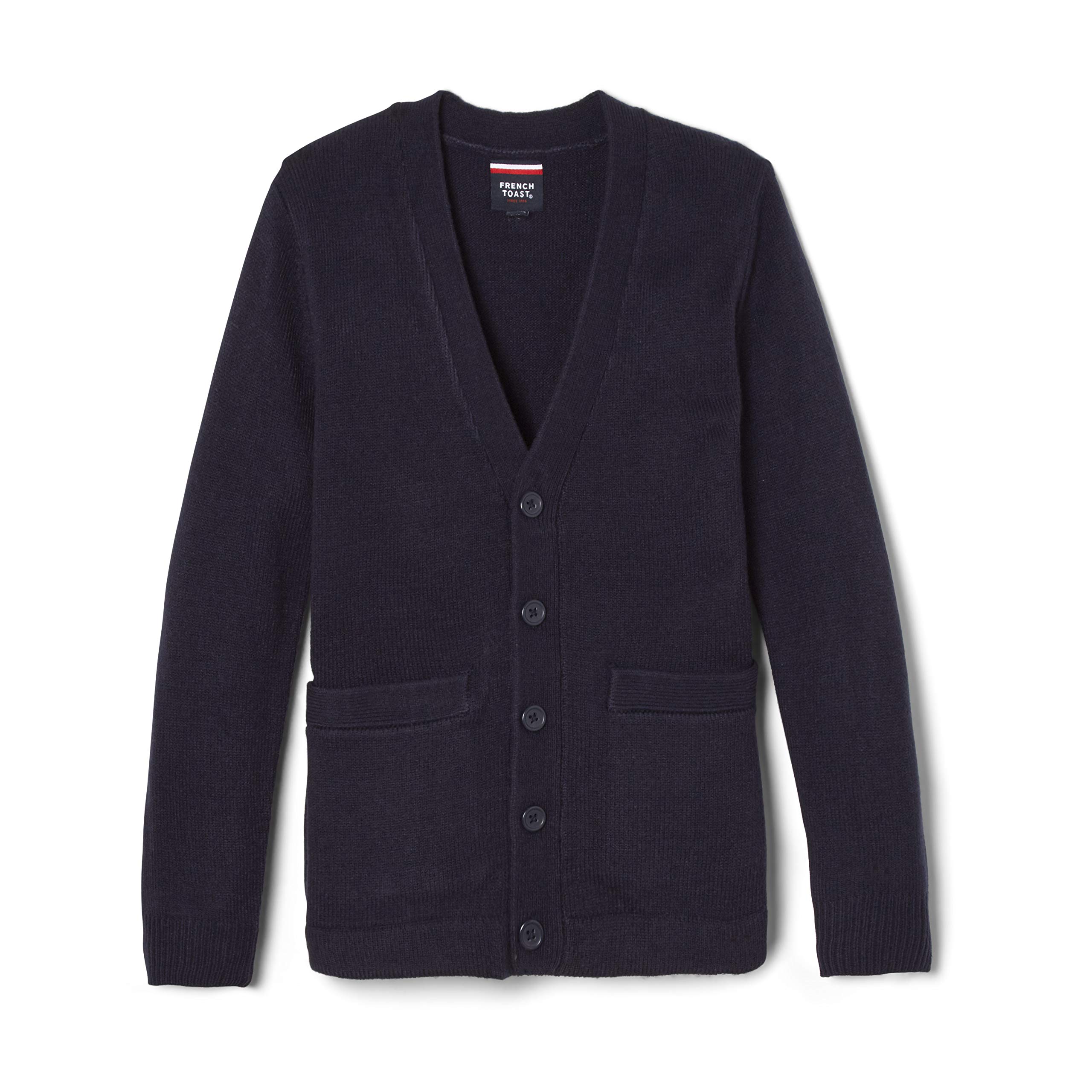 French Toast boys Anti-pill V-neck (Standard & Husky) School Uniform Cardigan Sweater, Navy, 6 7 US