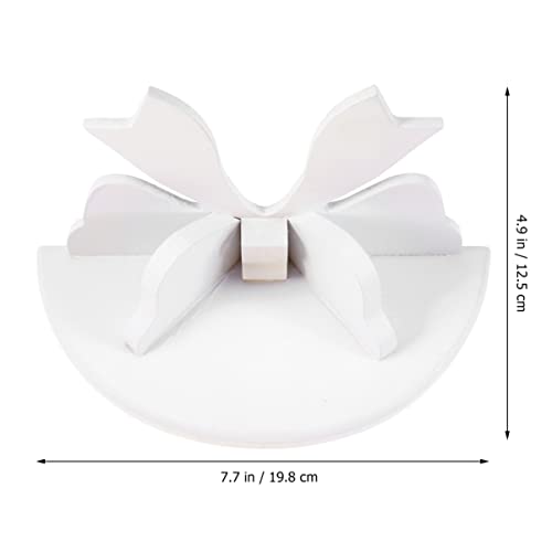 Zerodeko Wood Wall Shelves Bow Shaped: White Wooden Floating Shelf Rustic Wall Display Shelf Flower Pot Holder for Room Home Wall Decor