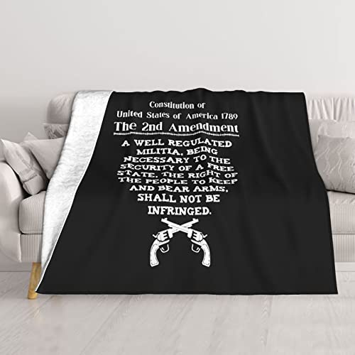Second Amendment to The United States Constitution Throw Blanket Ultra Soft 50x40 Inches Blankets for Bed Couch Living Room All Seasons Wool Blanket