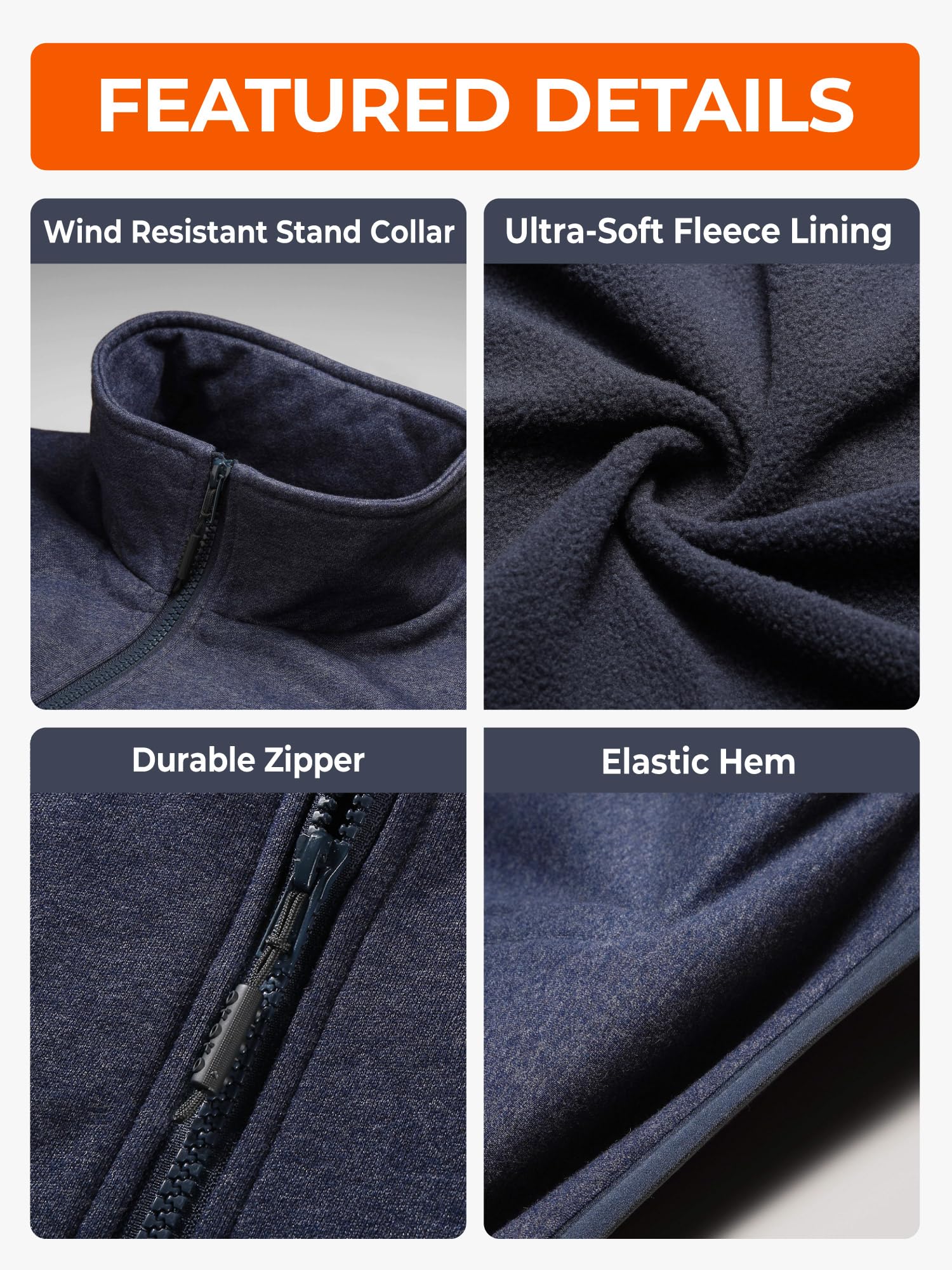 ORORO Men's Heated Vest with Battery, Lightweight Heating Fleece Vest (Charger Not Included) (Blue, M)