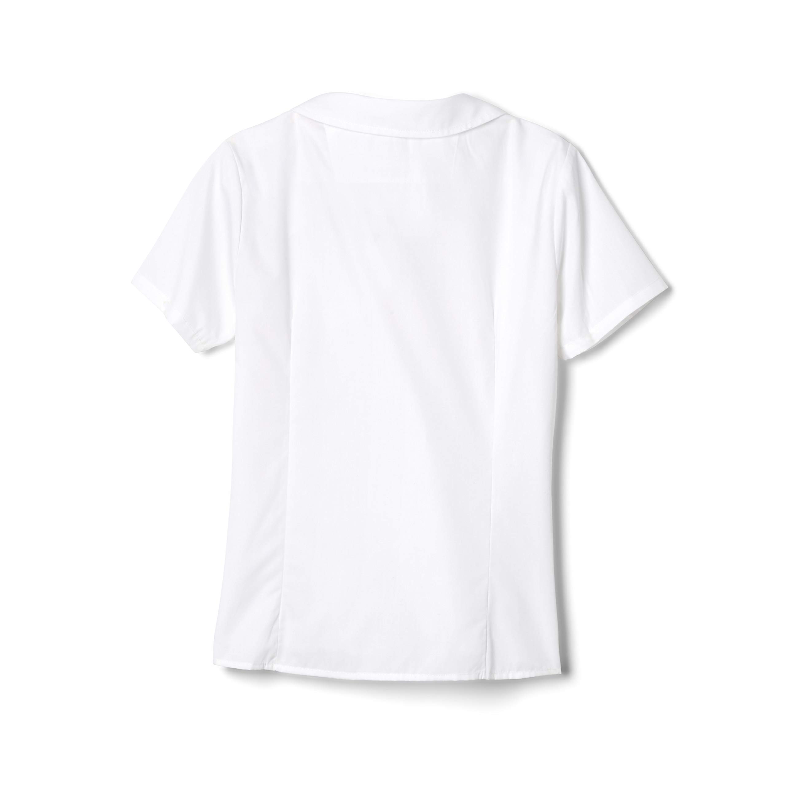 French Toast Girls' Short Sleeve Peter Pan Collar Blouse (Standard & Plus), White, 6