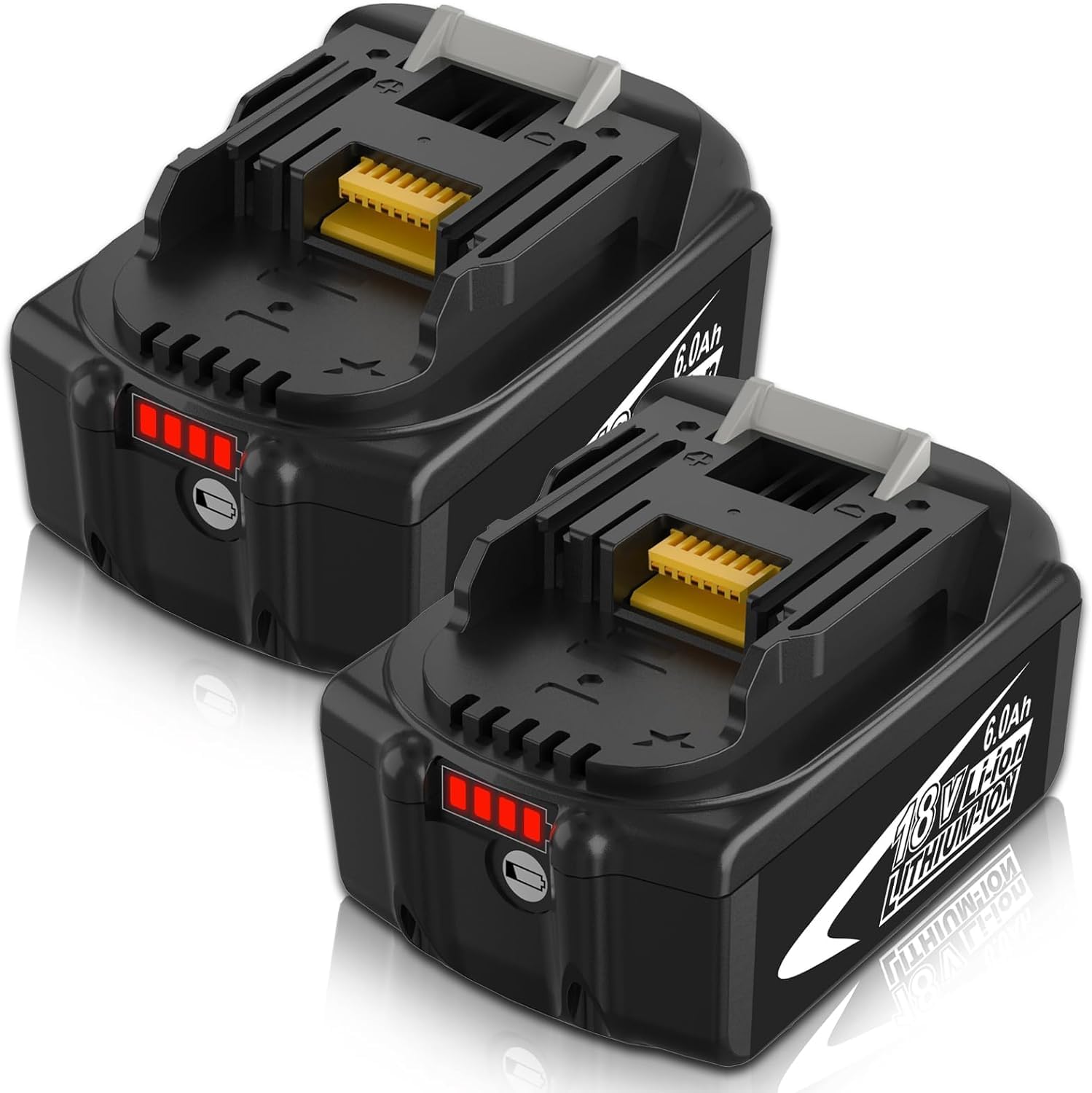 Munikind 【18 Volt 6.0Ah BL1860B】 2Pack Replacement Battery and Charger for 18V Battery Lithium BL1860 BL1850 BL1845 BL1840 BL1830 BL1820 BL1815 BL1860B Battery for 14.4v-18V Battery