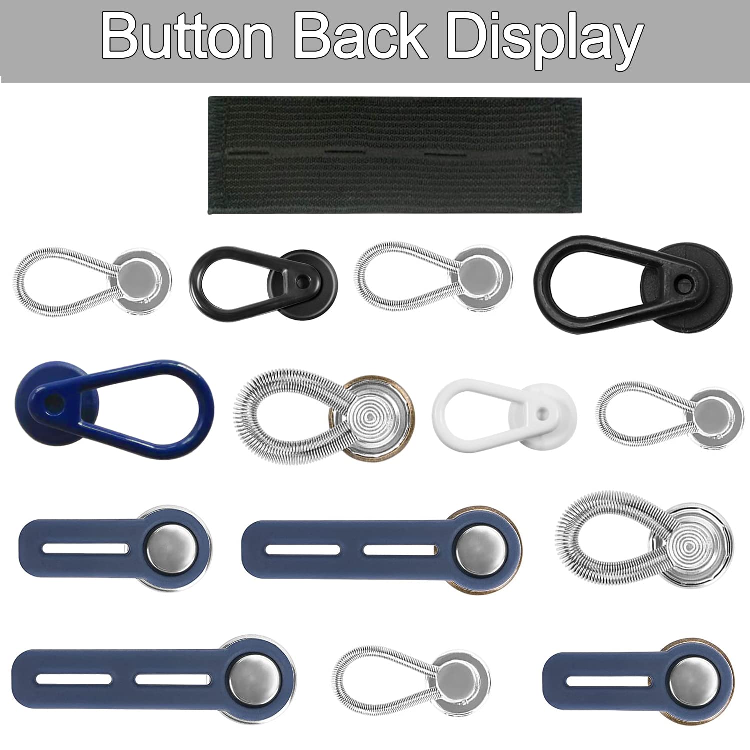24 Pcs Extender Button Set, Flexible Adjustable Elastic Waist Extender Button, Invisible Collar Neck Extenders, No-Sew Extend Buttons for Women and Men's Pants Jeans Skirts Clothing Supplies