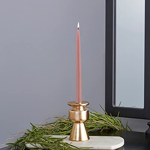 Root Candles 12-Count Unscented Taper Candles Smooth Hand-Dipped Dripless Beeswax Blend Dinner Candles, 9-Inch, Dusty Rose