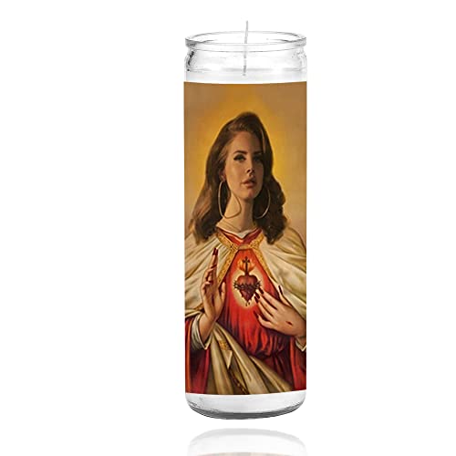 Lana Del Rey Candle - Lana Del Rey Merch, Funny Saint Votive, Pop Culture Celeb Prayer Candle,Scented Celebrity Parody Devotional Prayer Candles, Celebrity Novelty Gifts for Christmas