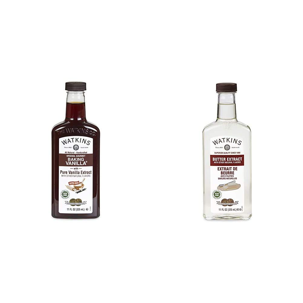 Watkins All Natural Baking Vanilla (11 oz) and Butter Extract (11 oz) Bundle