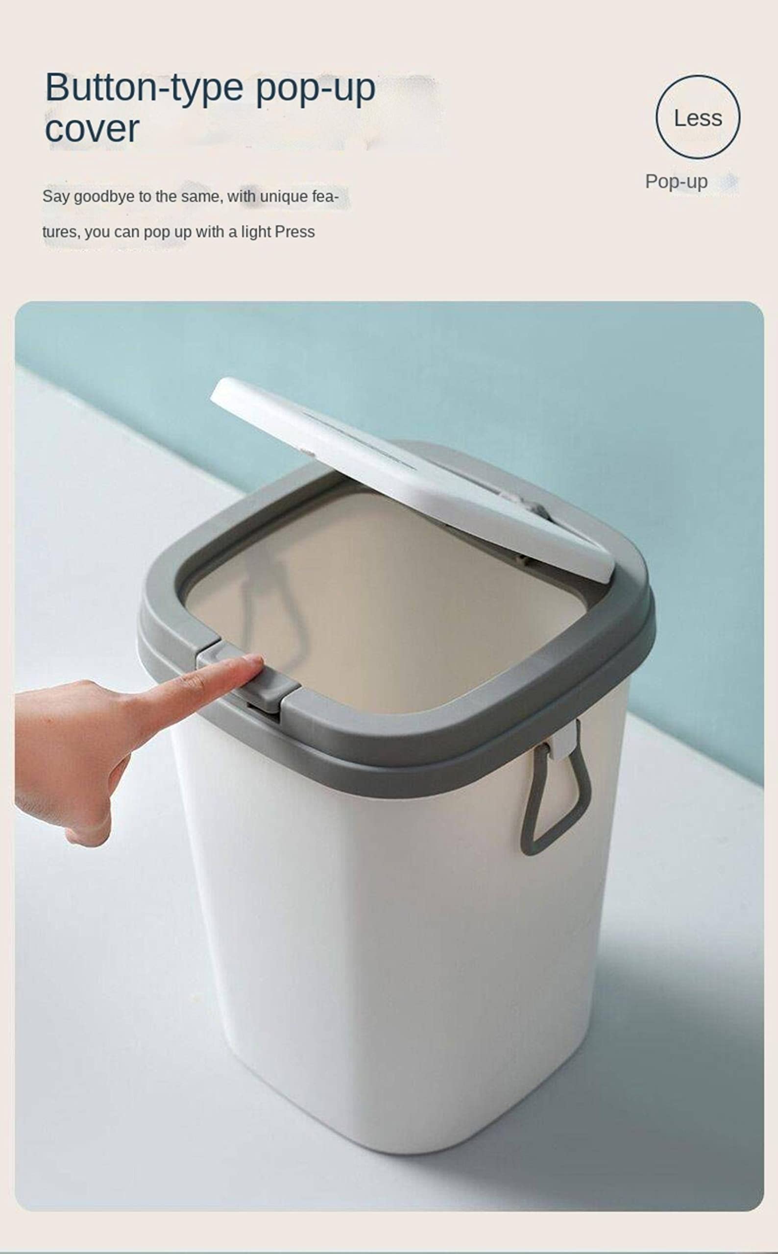 NA Push-Type Household Trash can Living Room Bathroom Kitchen Bedroom Office 8L 13L