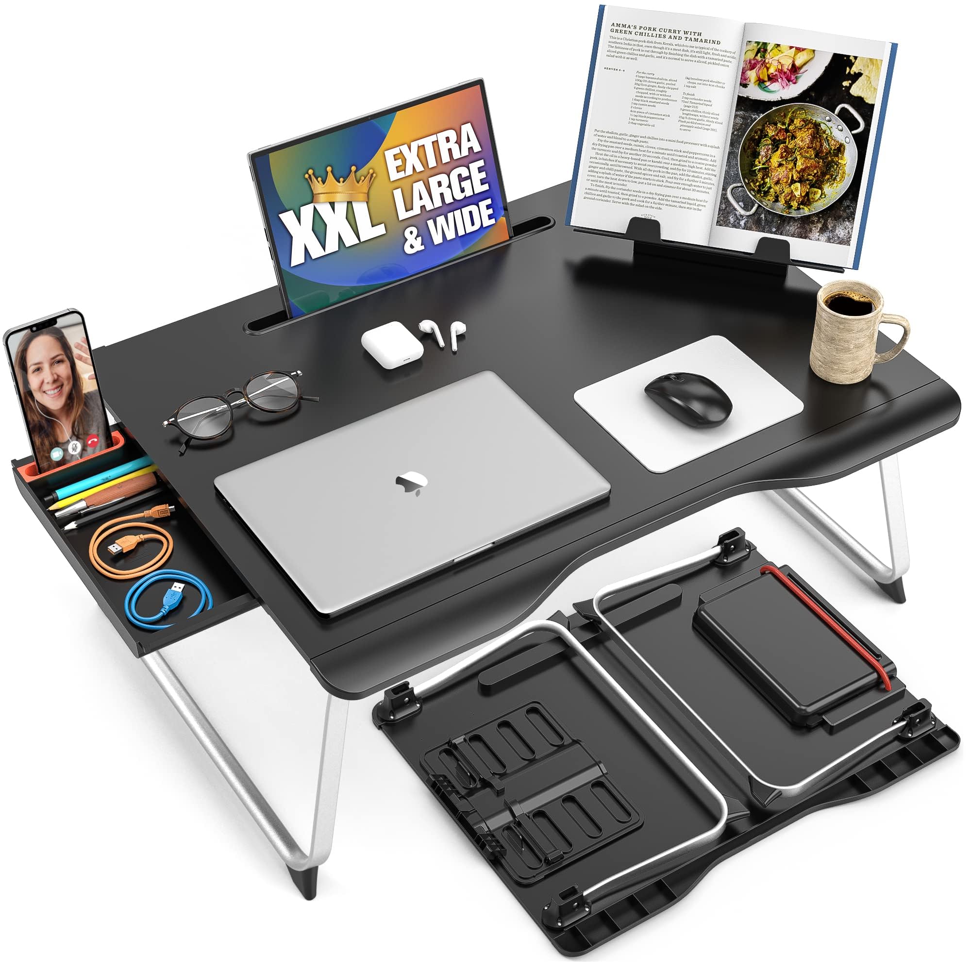 Cooper Mega Table XXL Extra Large Lap Desk for Bed | Laptop Table, Portable Desk, Bed Laptop Desk, for Bed, Desk, Laptop, Writing, Computer Bed Table for Laptop | Floor Table, Floor Desk for Adults