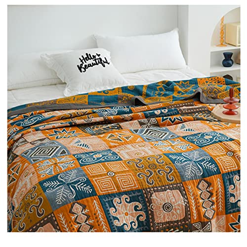 LMYDC Plaid Throw Blanket, Sofa Chair Throw Blankets Warm Soft Lightweight at Home, Traveling in All Seasons, Quality Bed Linen, Beautiful Home Decoration. (80"×60") (Sunset Yellow Plaid)