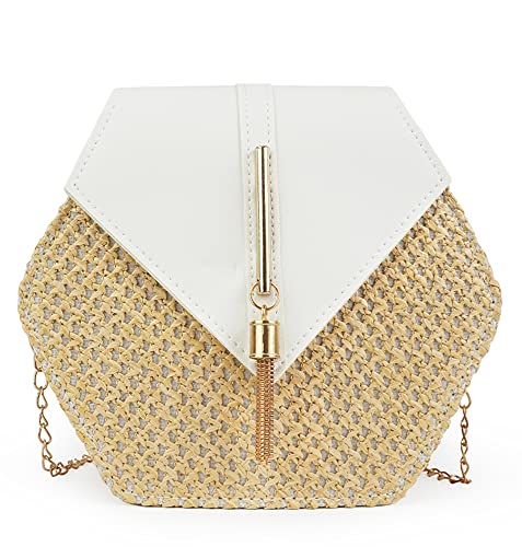 JBB Crossbody Bag for Women Shoulder Bag Straw Tassel Small Beach Bag Fashion