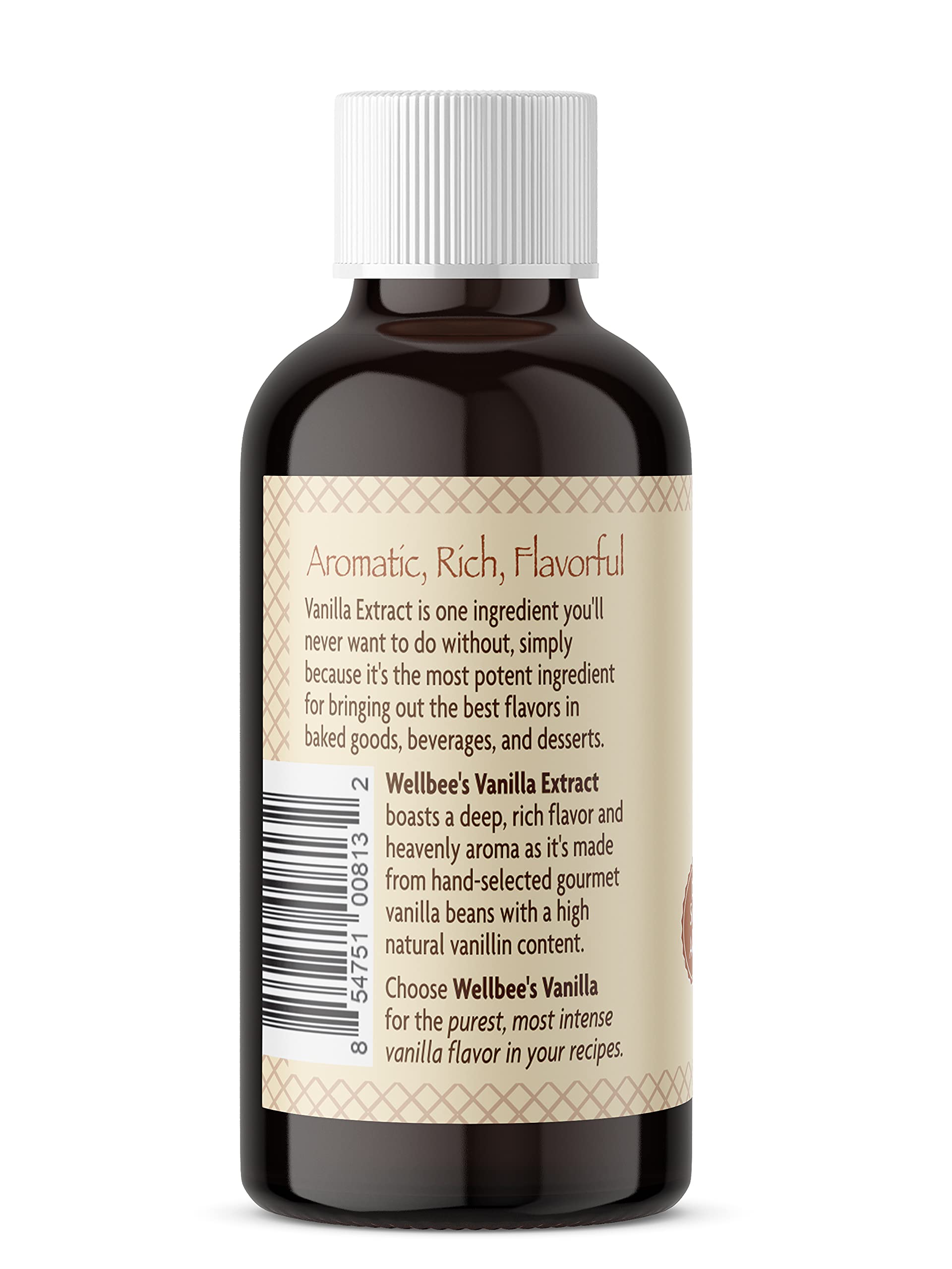 Wellbee's Pure Vanilla Extract 4 oz - Gourmet Vanilla - Non-GMO - Paleo & SCD Approved - All-Natural Flavor Vanilla Extract for Baking