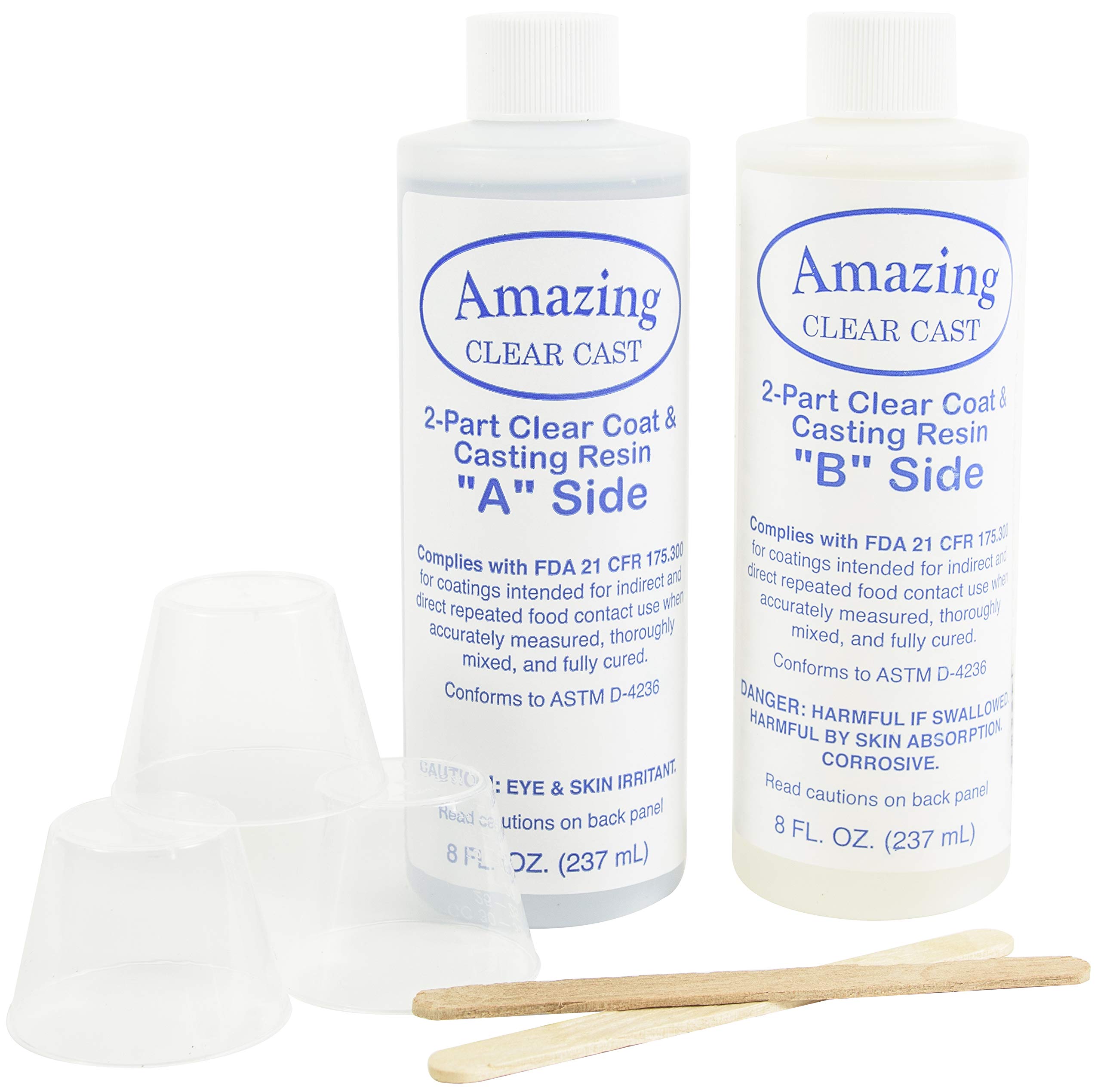 Alumilite Amazing Clear Cast Plus [8 oz A + 8 oz B (16 ounces) 2 Part Kit] UV Resistant Plastic Coating & Casting Epoxy Resin for Countertops, Cups, Tumblers & Crafts | High-Gloss Liquid Glass Finish