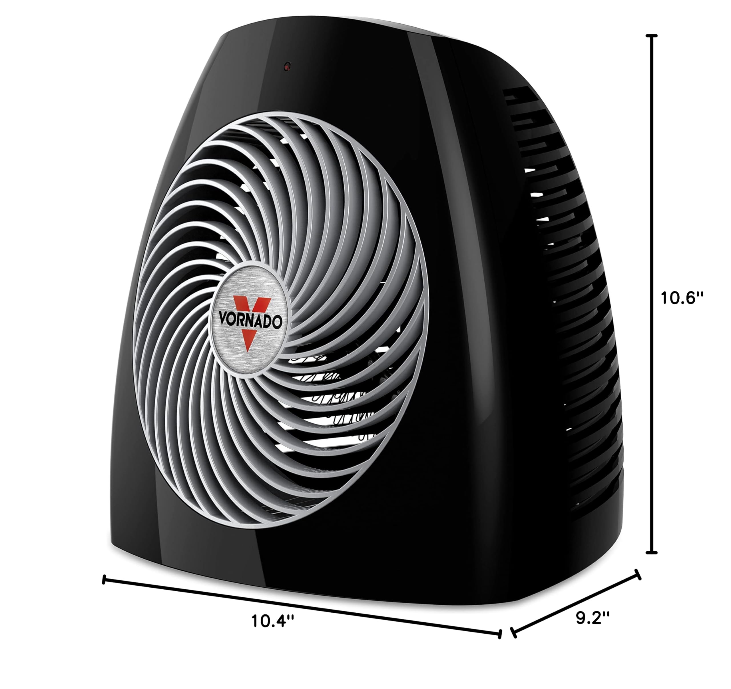 Vornado MVH Vortex Heater with 3 Heat Settings, Adjustable Thermostat, Tip-Over Protection, Auto Safety Shut-Off System, Whole Room, Black