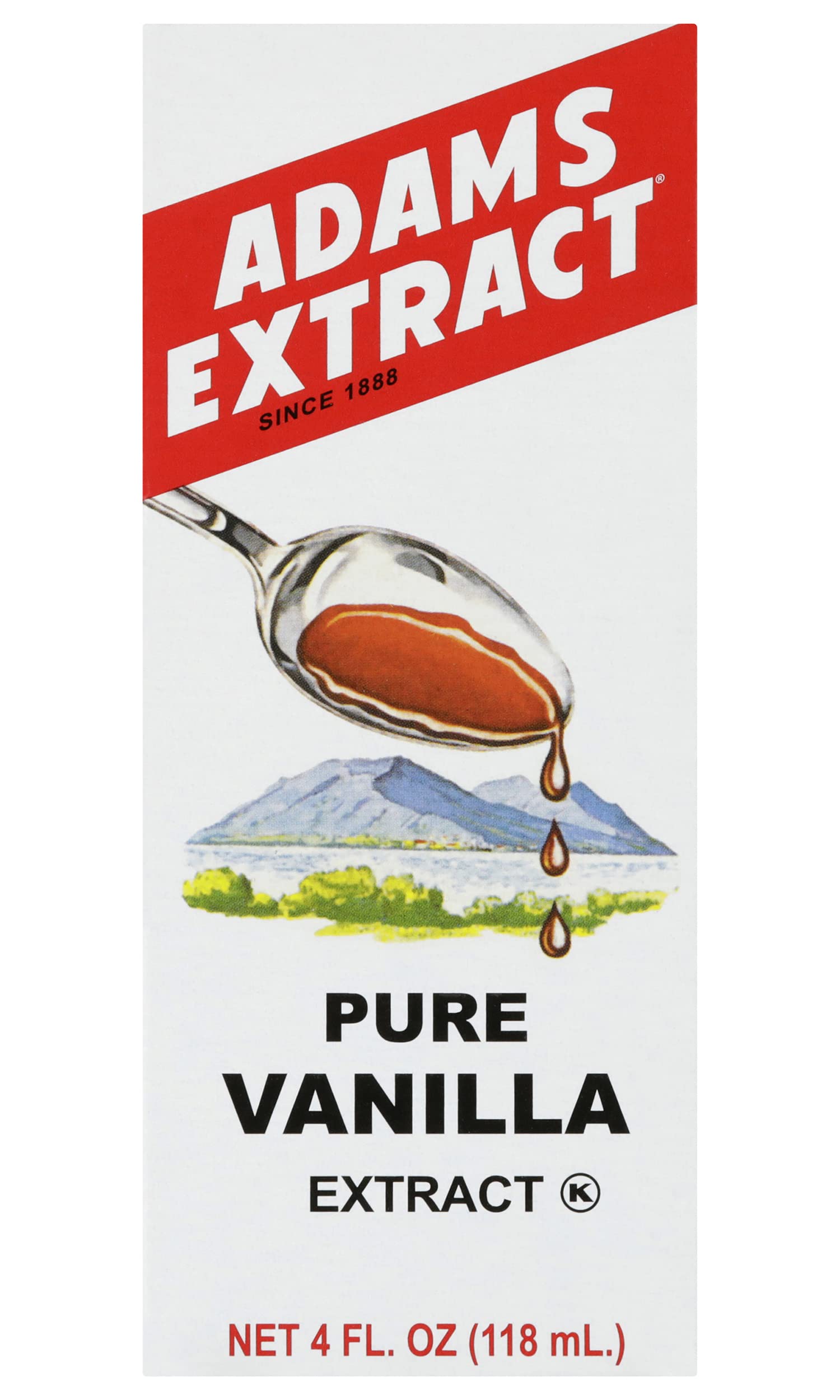 Adams Extract Pure Vanilla Extract 4 Fl Oz (Pack of 6)