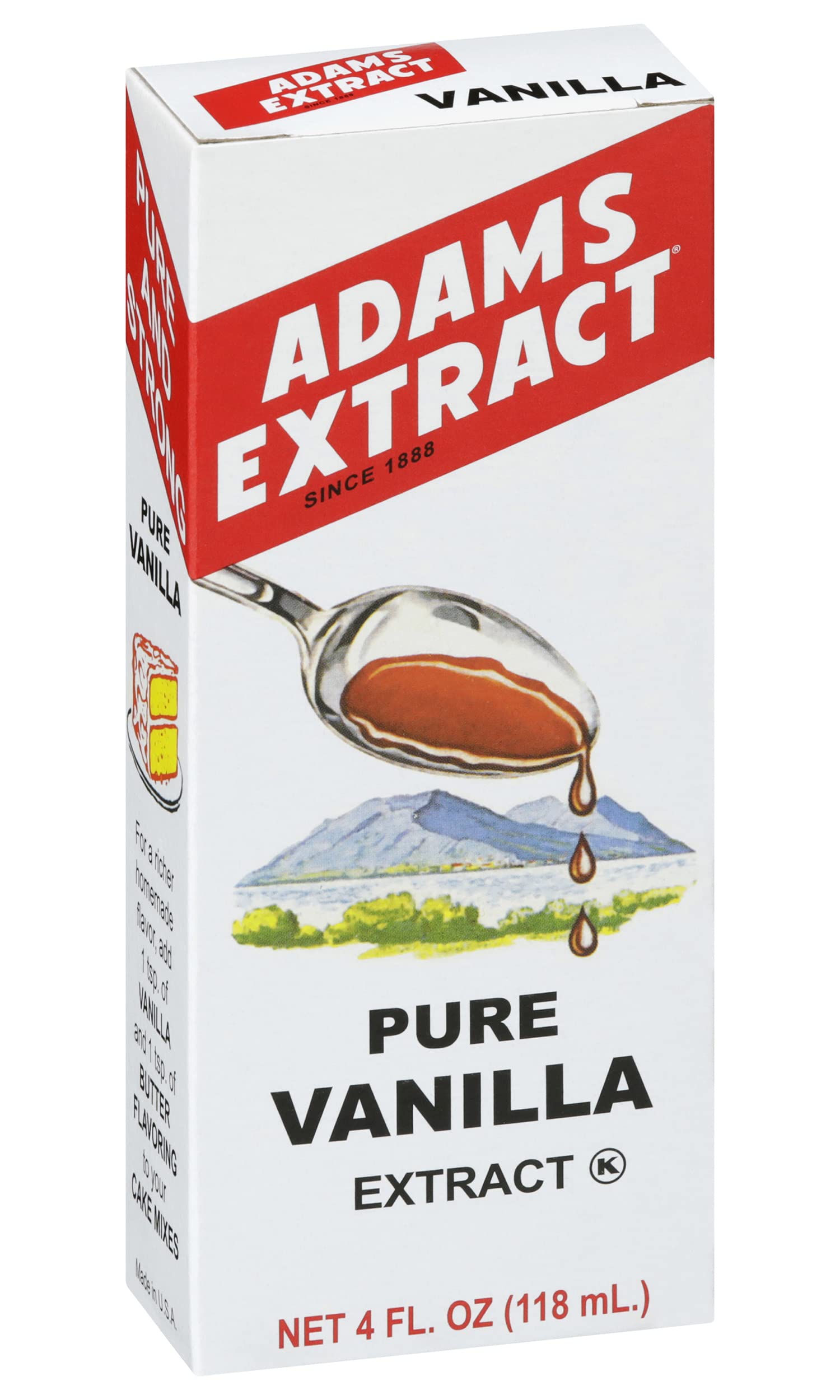 Adams Extract Pure Vanilla Extract 4 Fl Oz (Pack of 6)