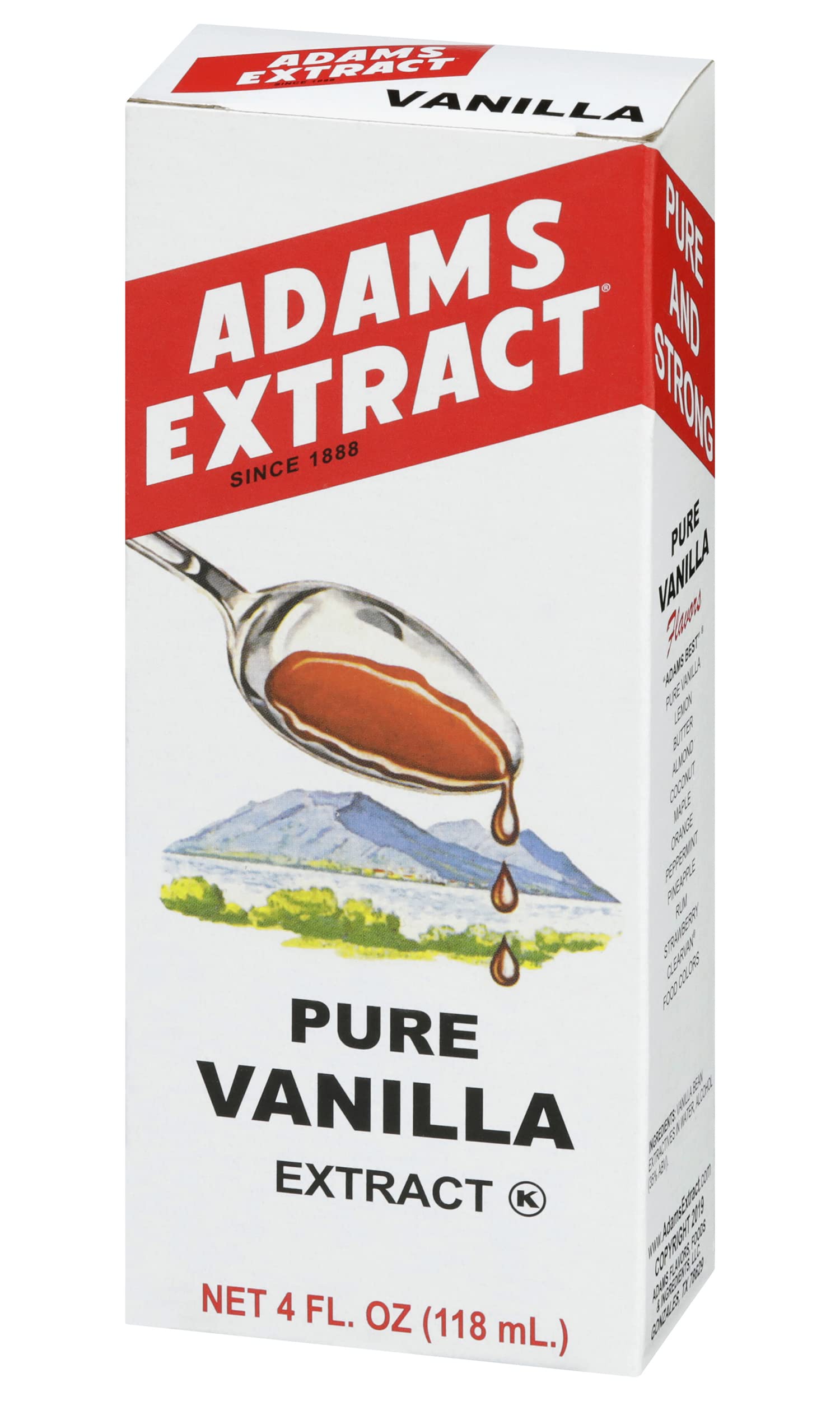 Adams Extract Pure Vanilla Extract 4 Fl Oz (Pack of 6)