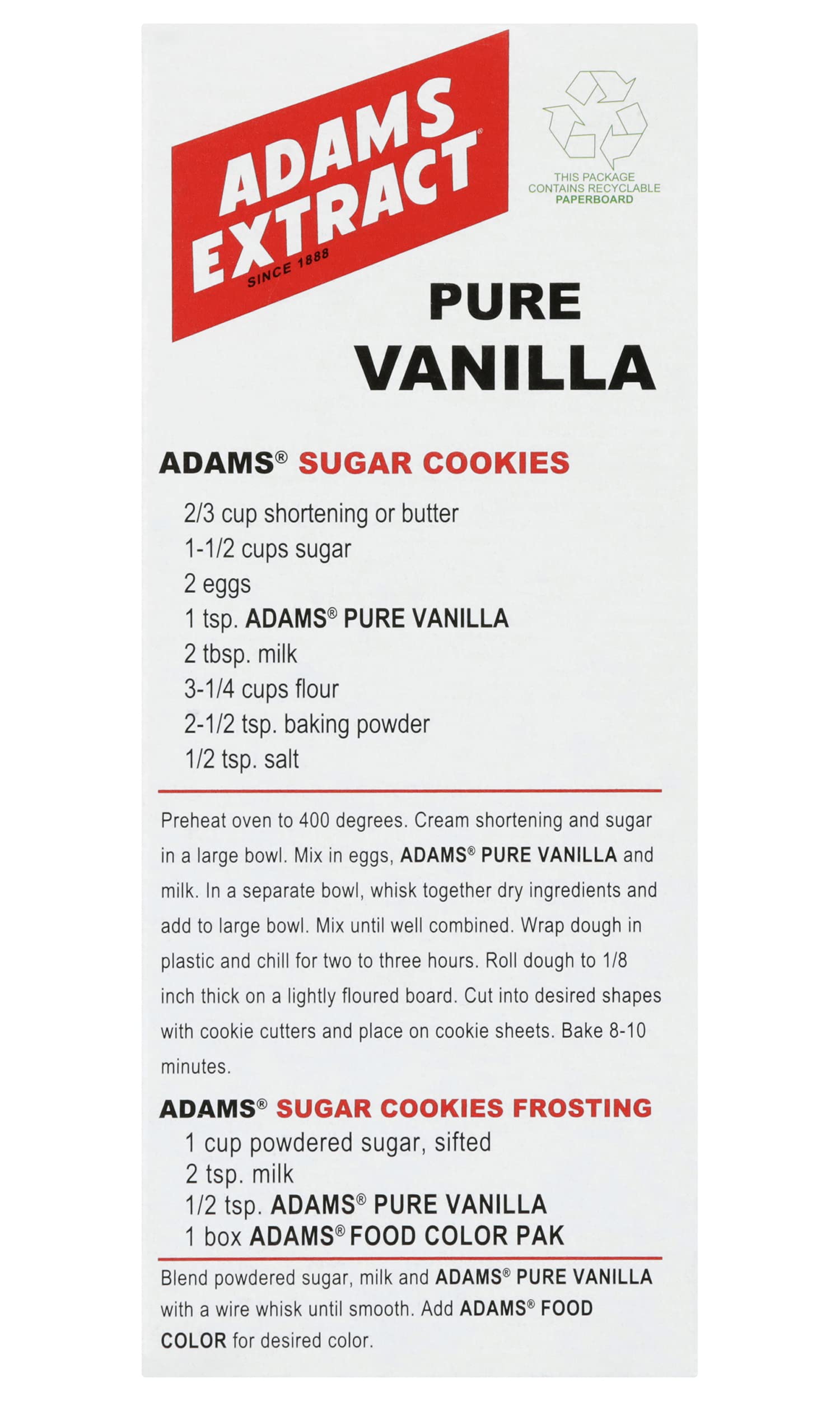 Adams Extract Pure Vanilla Extract 4 Fl Oz (Pack of 6)