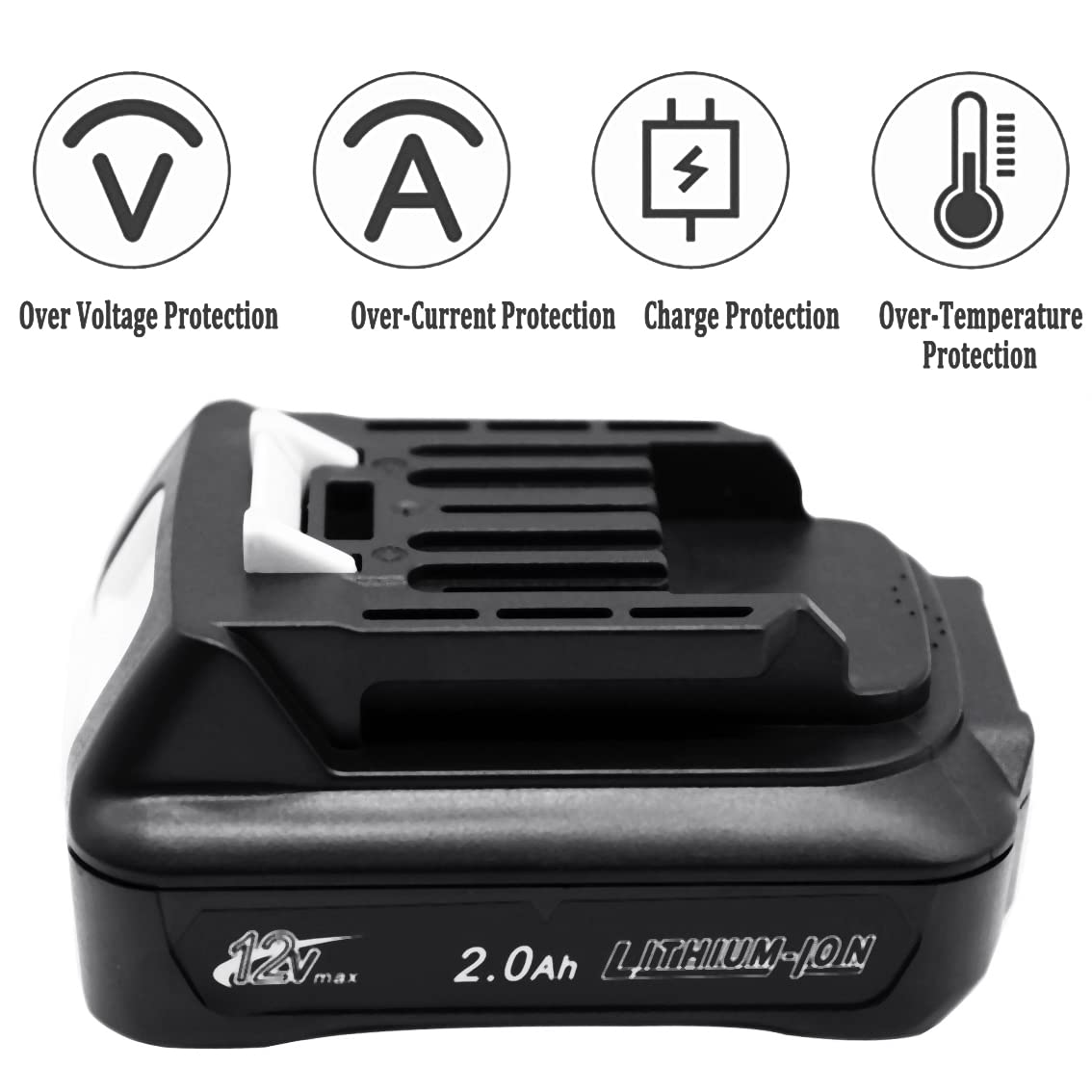 QCZRED 12V 2000mAh BL1021B Li-ion Battery with DC10WD Charger Replace for BL1016 BL1015 BL1020B Replace for Makita Tool DF031D DF0331D TD110D JR103D JR105D HSS01D MP100DZ HP332D DC10SB