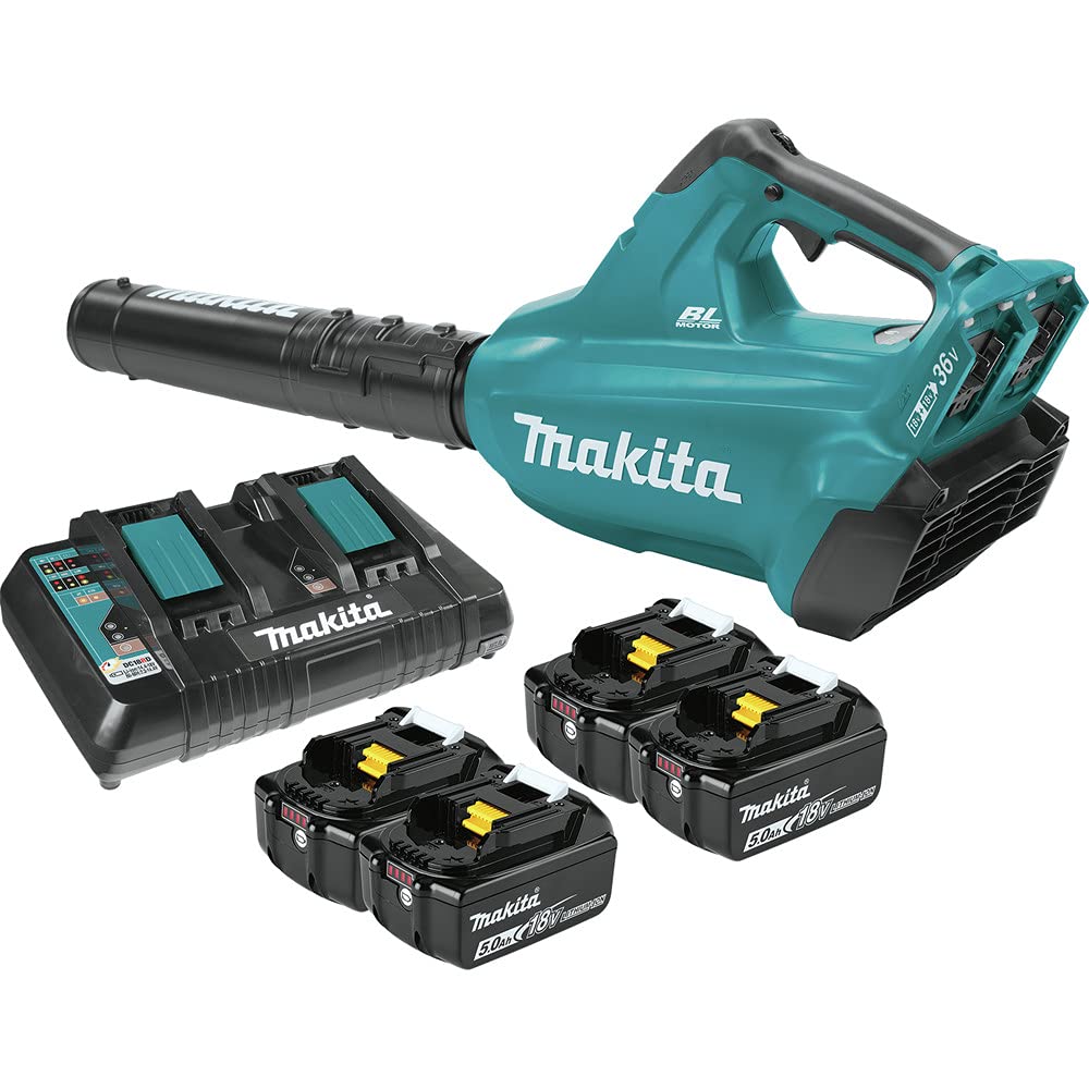 Makita XBU02PT1 36V (18V X2) LXTยฎ Brushless Blower Kit with 4 Batteries (5.0Ah)