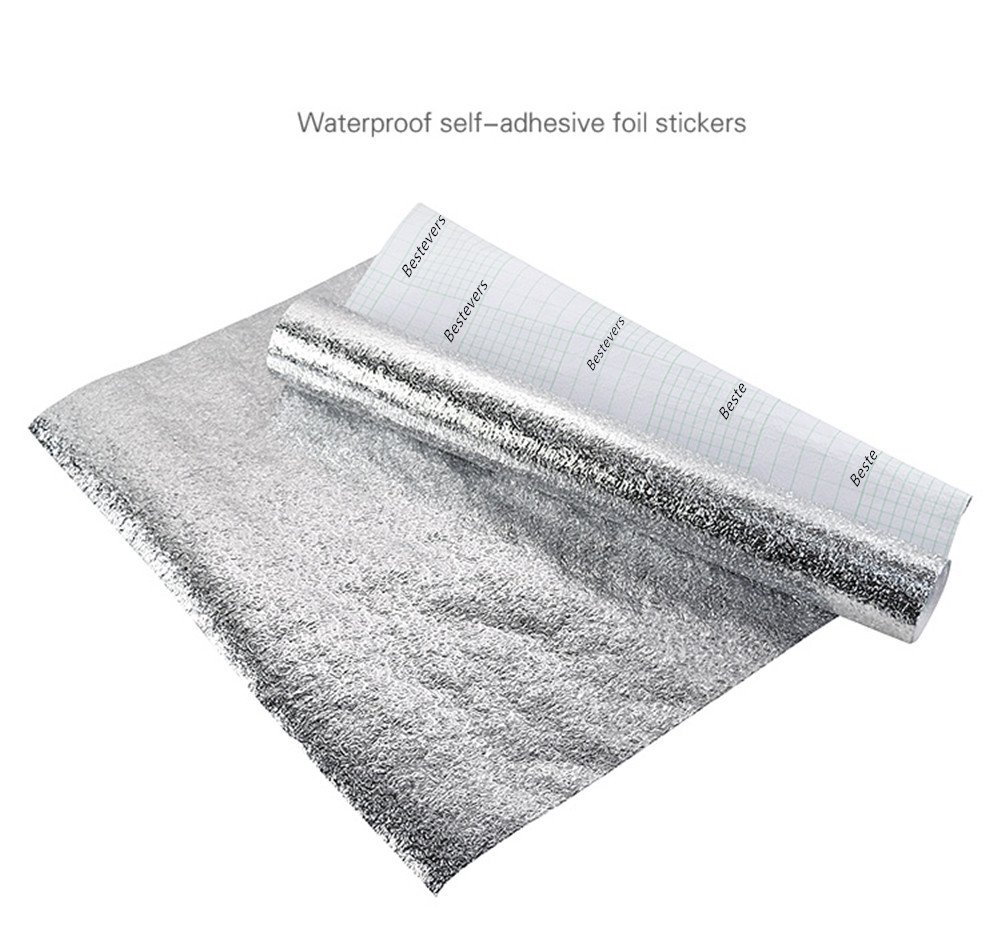 REDODECO Bestevers Kitchen Waterproof Aluminum foil Stickers Anti Greasy Counter Top Peel Stick Wall Decal, 15.8inch x 79inch