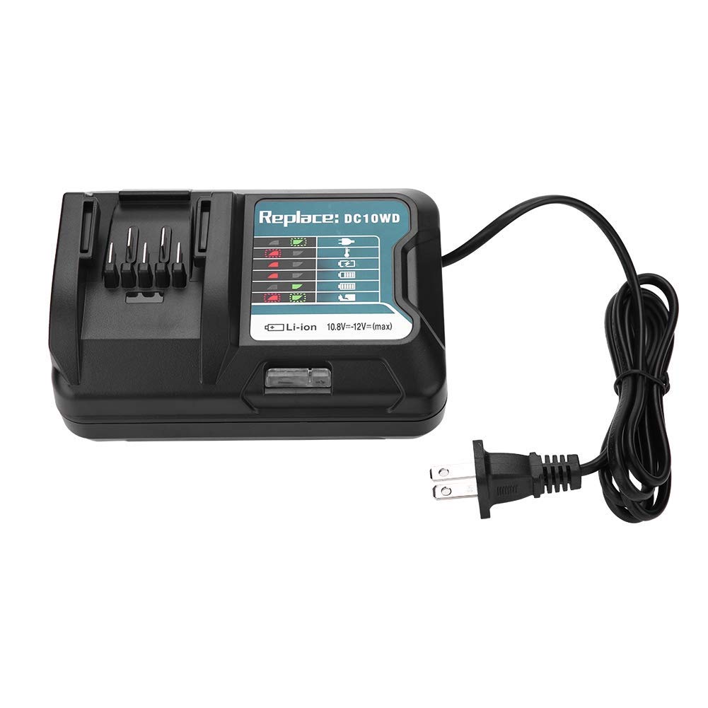 10.8V~12V Lithium Battery Charger for Makita, DC10WD DC10SB DC10WC BL1015 BL1016 BL1021B BL1041B Charger Replacement for Makita Black Decker Quick Charger(US Plug)