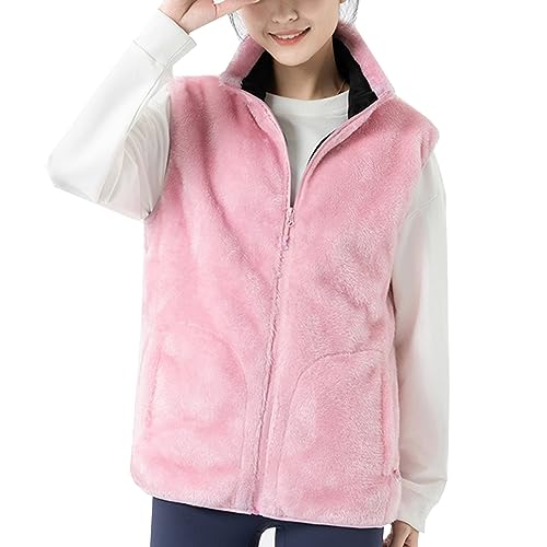 ysgfhgjw Deals Of The Day Fleece Heated Vest For Men Women 2023 Winter Casual Sleeveless Zip Up Warm Heated Vest Jacket (Not Included Battery) Pink Xxl