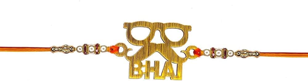USA HOUSE Set of 1 Rakhi for Brother, Rakhi Bracelet Brother and Rudraksha Designing Rakhi, Raksha Bandhan Rakhi Gift, Wrist Bands for Loving Sibling/ Brother Sister, Father, & Friends, multicolored