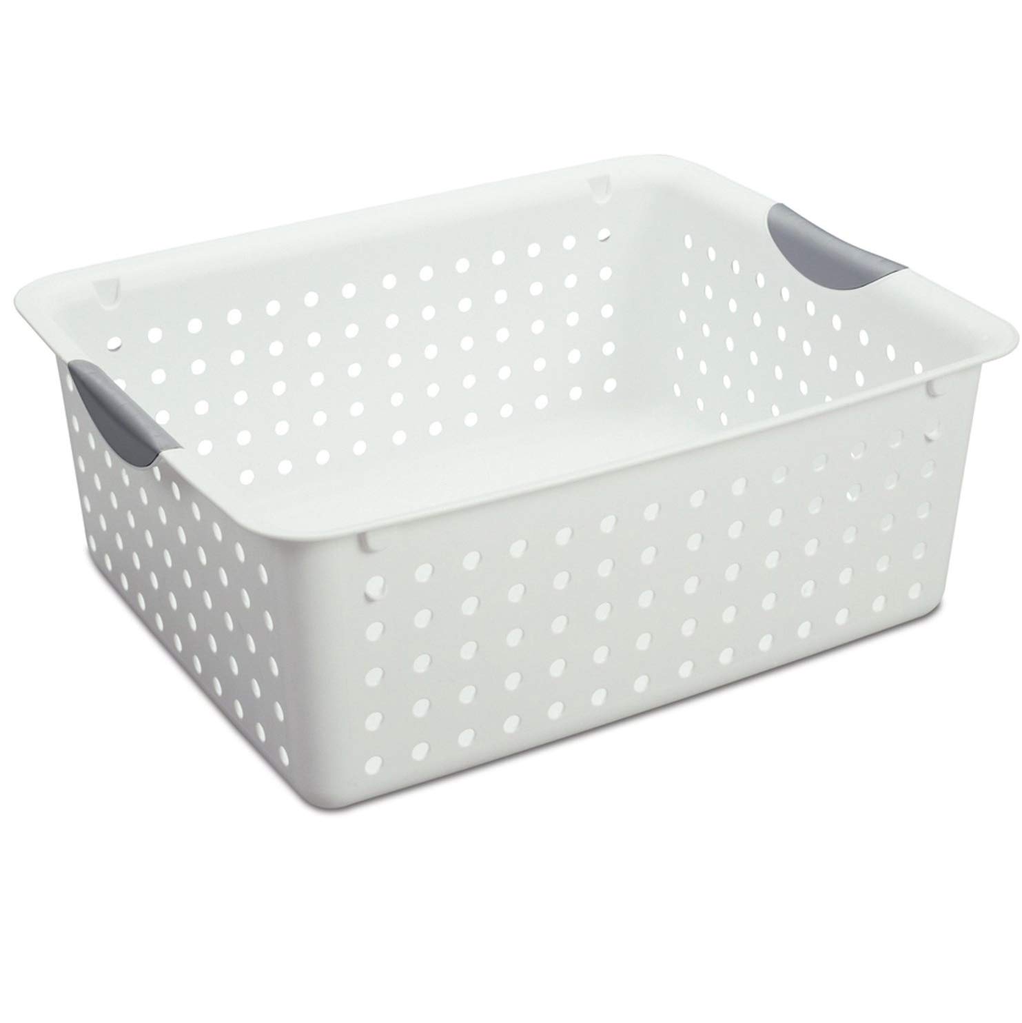 Sterilite Large Ultra Plastic Household Storage Bin Organizer Basket, White