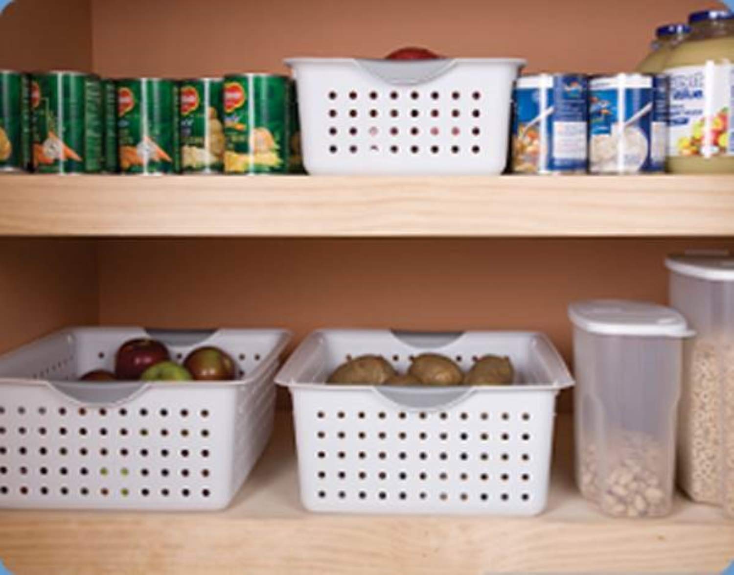 Sterilite Large Ultra Plastic Household Storage Bin Organizer Basket, White